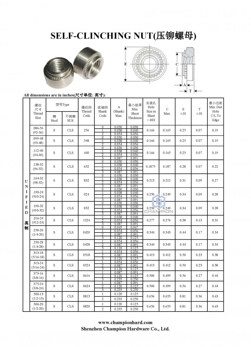 Self Clinching Nut HADRWARE SUPPLIER